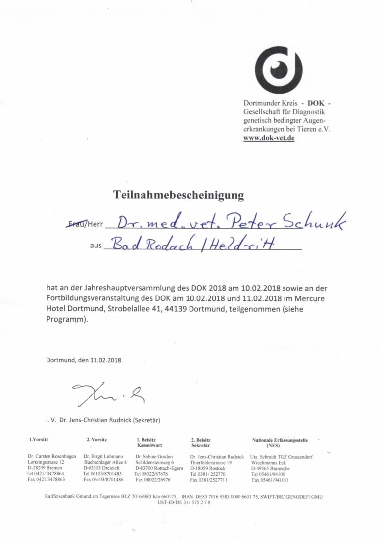 Praxisteam – Kleintierpraxis Bad Rodach – Dr. Peter Schunk